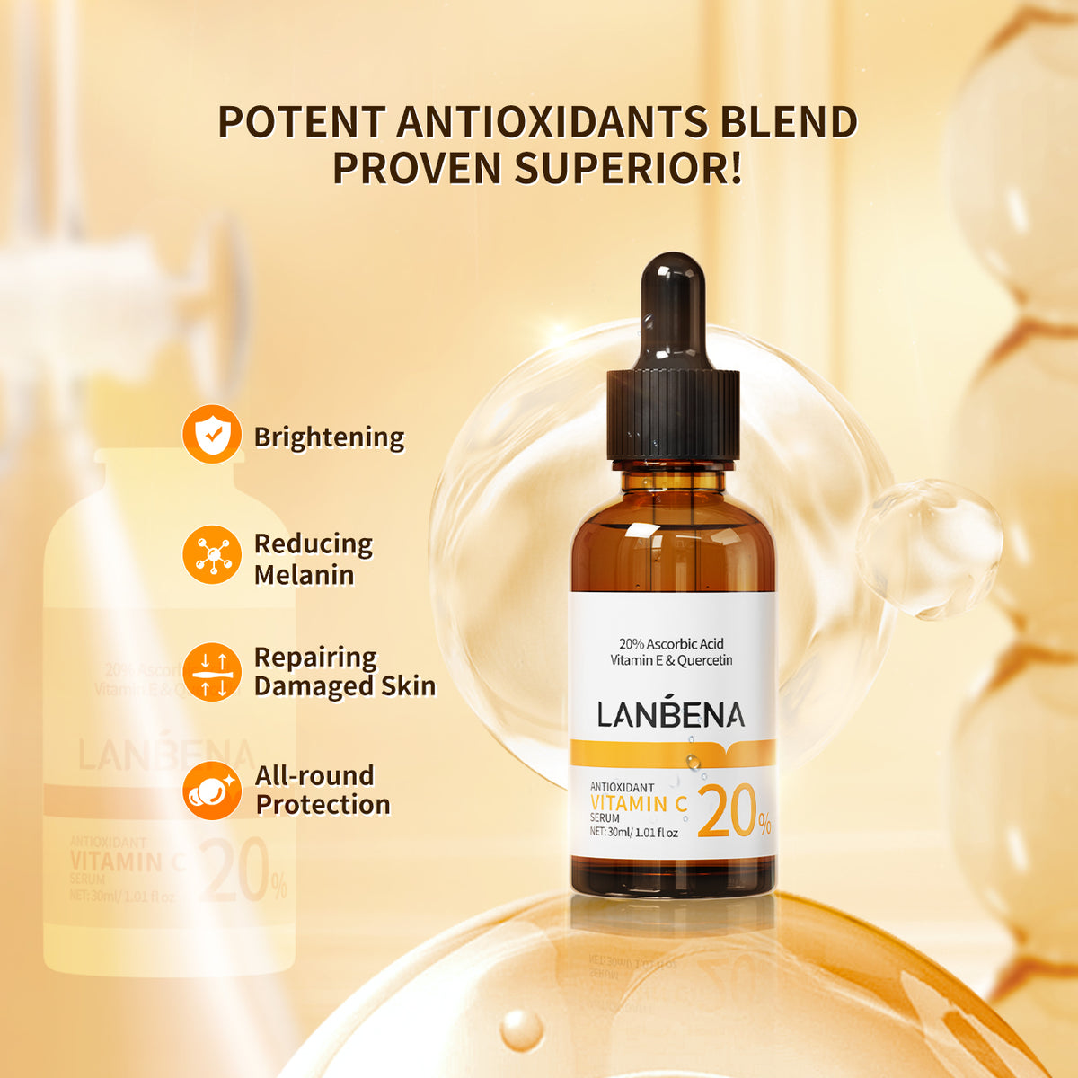 Best Way to Brighten and Whiten Skin-LANBENA Vitamin C Serum